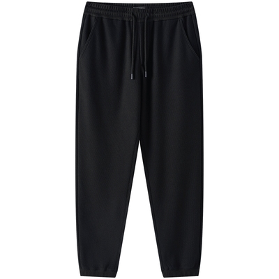 Marc O'Polo/MOP冬季新款加绒保暖黑色针织宽松弹力收脚休闲裤男