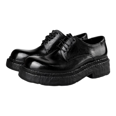 [意大利进口牛皮]BOSSSUNWEN新款商务德比鞋厚底正装皮鞋新郎鞋