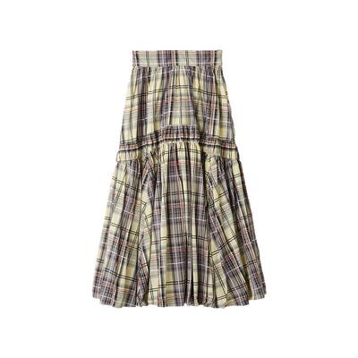 LILYBROWN高腰褶皱拼接半身裙