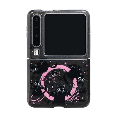 壳试验闪粉黑猫适用华为手机壳