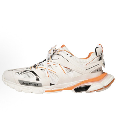 Balenciaga巴黎世家 Track 尼龙 圆头系带 低帮 老爹鞋 男款 白橙