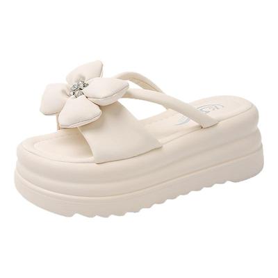 仙女风厚底拖鞋外穿气质花朵沙滩