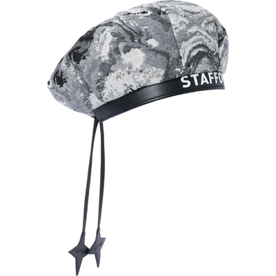 【38焕新周】STAFFONLY 男带缀饰贴花迷彩针织贝雷帽