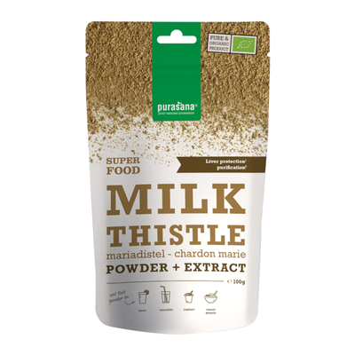 比利时Purasana奶蓟草粉改善熬夜脸去黄提亮解酒水飞蓟片