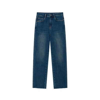 CHICJOJO高腰磨毛加厚法棍九分裤