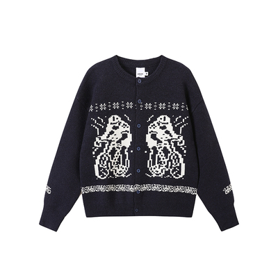 1000g+费尔岛毛衣加厚开衫外套