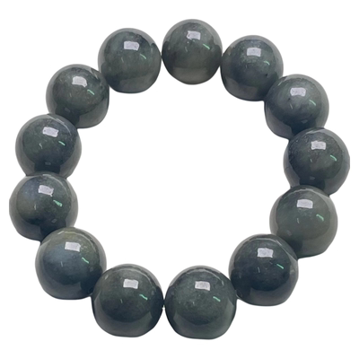 缅甸A货翡翠17.8mm乌鸡手串