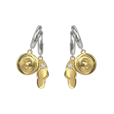 BOONEE双C圈拖鞋帽子耳钉