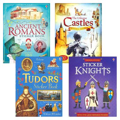 Usborne Activities Sticker Book Ancient Romans Castles Knights Tudors 尤斯伯恩活动贴纸书 百科科普 英文原版进口儿童图书