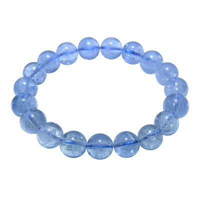 天然海蓝宝手链冰种糯透石手串