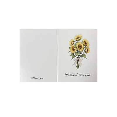 新款花束贺卡信封套装高级感谢卡