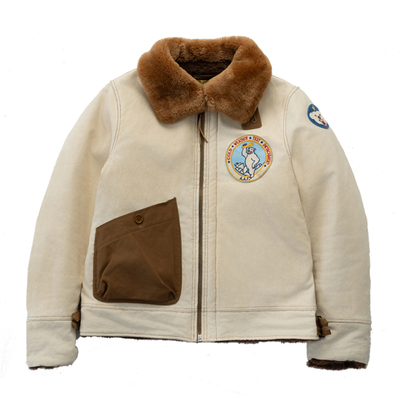 全棉羊驼毛复古夹克