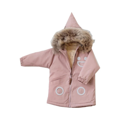 儿童精灵帽羊羔绒保暖棉服外套