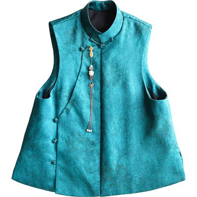 云澍原创花罗香云纱加棉马甲