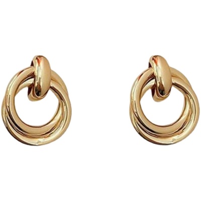 银针金色韩版夸张时尚风圆环网红