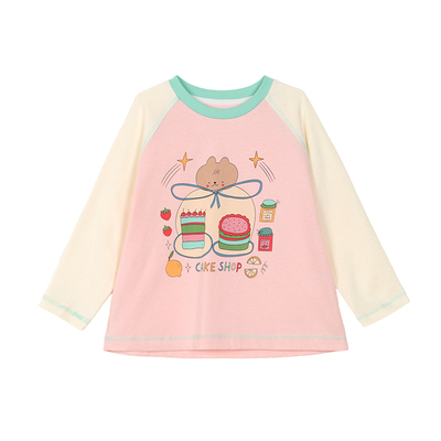 小O宝Okids童装女宝宝插肩袖T恤