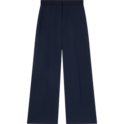 LK BENNETT深蓝西装裤女秋新款简约气质通勤垂感显瘦直筒裤