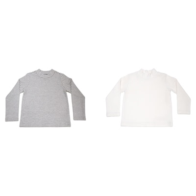 Quincy Mae儿童半高领打底衫秋冬新款条纹长袖T恤男童女童上衣