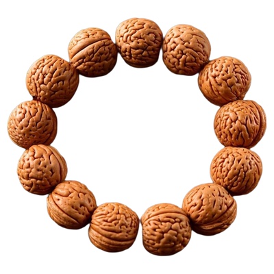 野生桃枭磨盘脑纹柳叶脐桃核手串