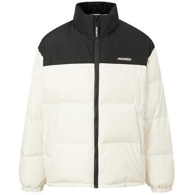 美特斯邦威立领拼接羽绒服