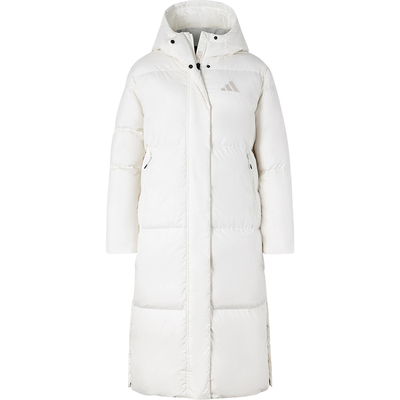 阿迪达斯女士简约保暖长款羽绒服