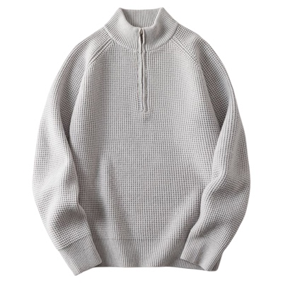 910g重磅半拉链立领毛衣