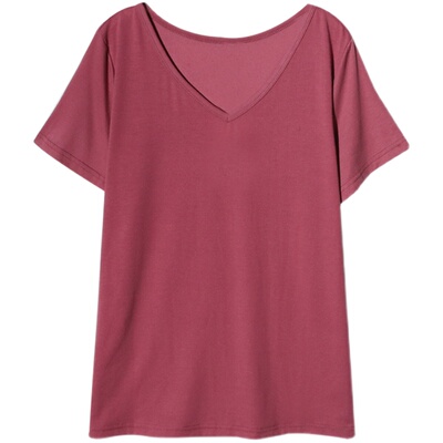 减龄宽松显瘦百搭V领短袖打底衫