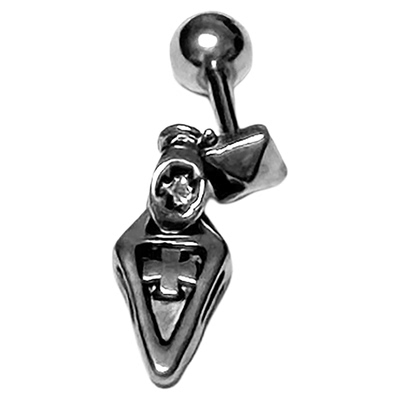 玫瑰花骷髅头朋克十字架吊坠耳钉