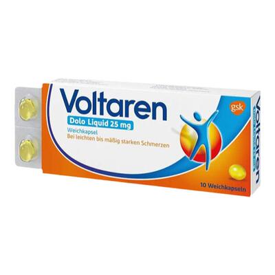 欧洲直邮德国Voltaren扶他林关节消炎止疼软胶囊10粒双氯芬酸钾