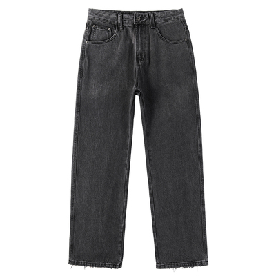 ROUTE66阔腿直筒牛仔裤黑色