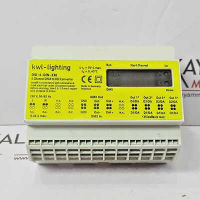 KWL-LIGHTING DSI-4-DIN-230 4 CHANNEL DMX TO DSI CONVERTER  (