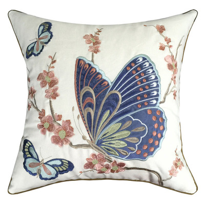 中国风蝴蝶沙发靠包绣花床头抱枕