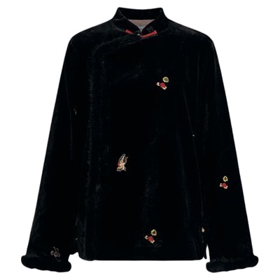 宫小妍【水貂毛·承欢】真丝苏绣新中式秋冬上衣5071669