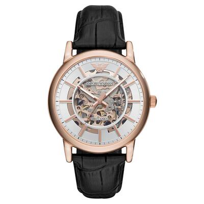 阿玛尼手表男透视镂空机械