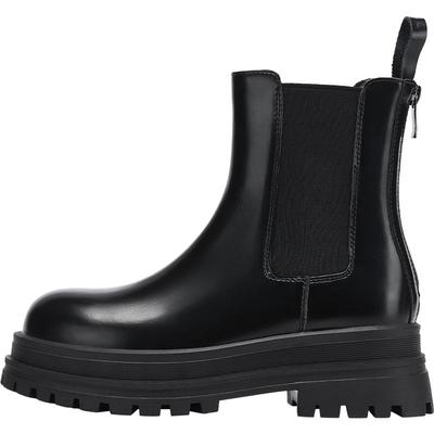 达芙妮女新款马切尔西靴黑色靴子