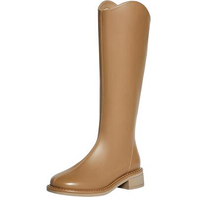 冬季粗跟时装靴百思图简约