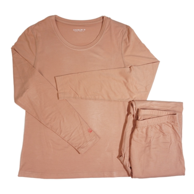 新一步女士内衣套装圆领热得快蚕蛹蛋白薄款打底秋衣秋裤38010