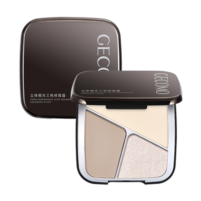 格蒙三色修容盘高光提亮一体盘面部立体哑光膨胀阴影鼻影侧影新手