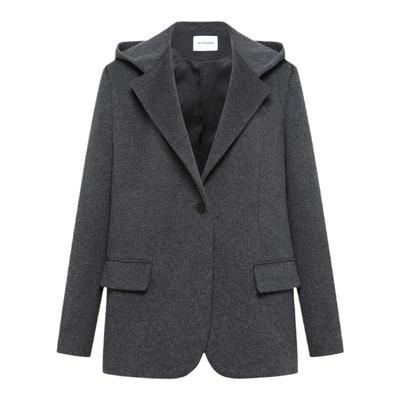 JAC FLEURANT【赵露思同款】灰色连帽全羊毛休闲西服外套女百搭