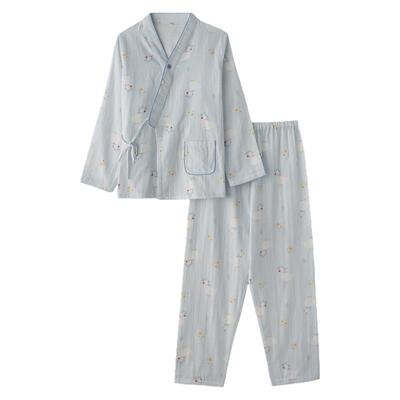 纯棉纱布卡通可爱春夏月子家居服