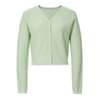 红袖2025夏季新款女装肌理感直身单排扣V领针织开衫