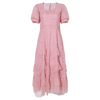 FEXATA法式浪漫绣花蕾丝裙