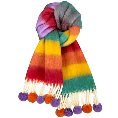 BELIEFYAO原创马海毛彩虹围巾
