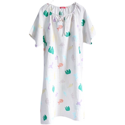 孕妇睡裙纯棉纱布料哺乳裙家居服