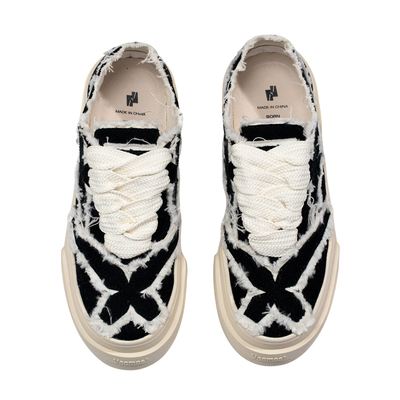 veemes毛边碎花低帮联名款帆布鞋