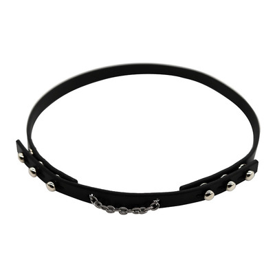 signal小众暗黑纯皮choker项圈女