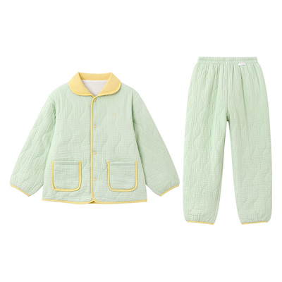 全棉时代儿童褶皱纱夹棉家居服