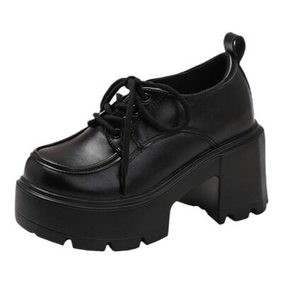 送运费险真皮内增高松糕底乐福鞋