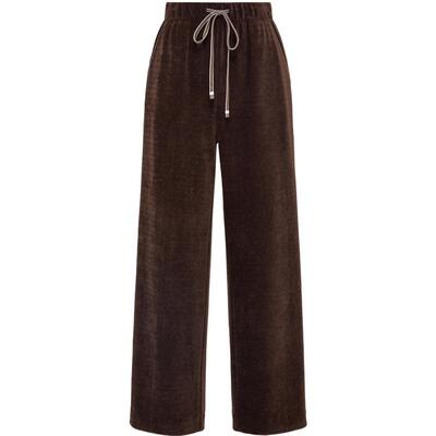 雪尼尔直筒雅莹慵懒风休闲裤