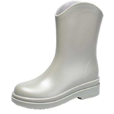 新款加绒户外水鞋日系冬季中筒